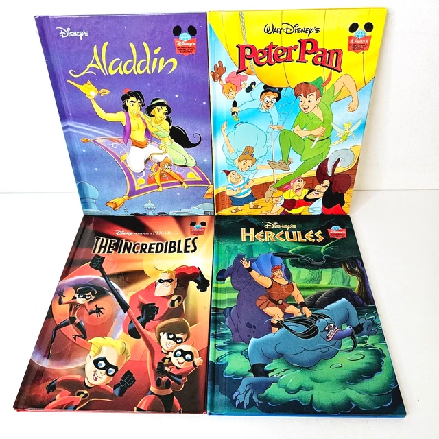 DISNEY'S WONDERFUL WORLD of Reading Books Peter Pan Aladdin Hercules ...