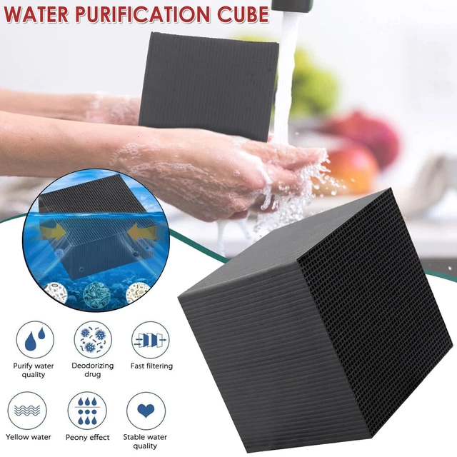 ECO-AQUARIUM WATER PURIFIER Cube Activated Carbon Nano Fish Tank Water ...