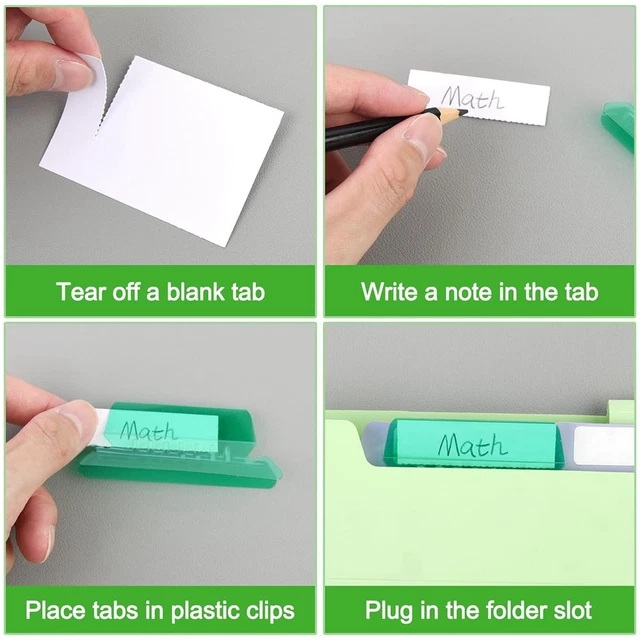 100 PIECES INSERTS Plastic Hanging File Tabs Multicolor H9N64665 $23.18 ...