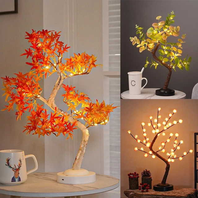 LED TREE TABLE Light Up Leaf Branch Lights Desktop Dinner Table Lamp Home Warm £17.69 - PicClick UK