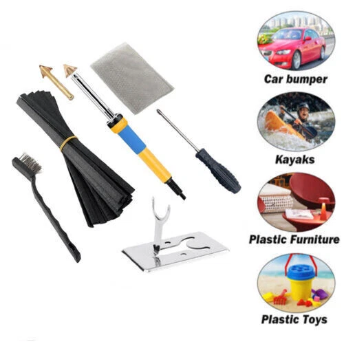 PLASTIC WELDING SOLDERING Iron Kit Car Bumper Dashboard Kid Repair ...