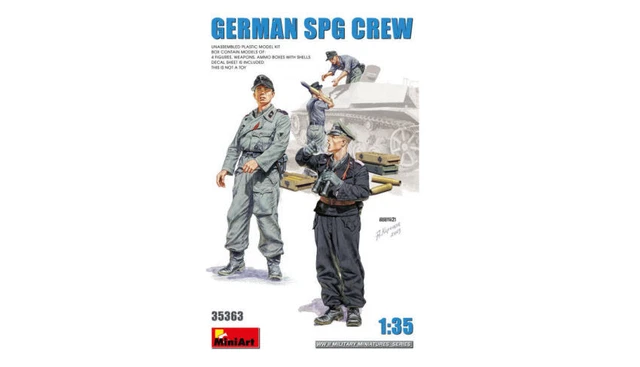 GERMAN SPG CREW 1:35 Miniart Diorama Model Soldier Action Figure Kit £ ...