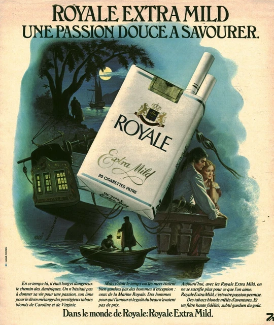PUBLICITÉ ANCIENNE CIGARETTES Royale Extra Mild 1976 issue de magazine ...
