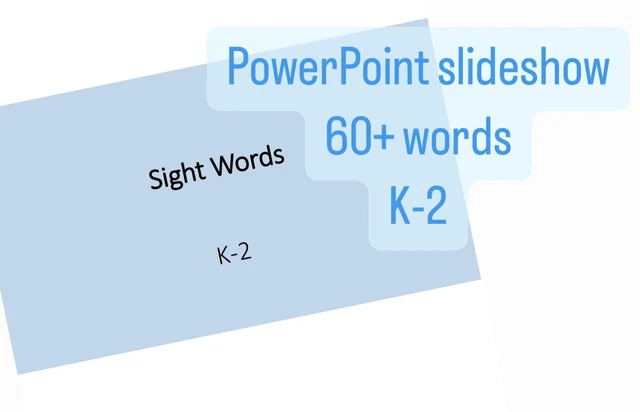 SIGHT WORDS POWERPOINT Slideshow - Kindergarten 1st 2nd Grade 60+words ...