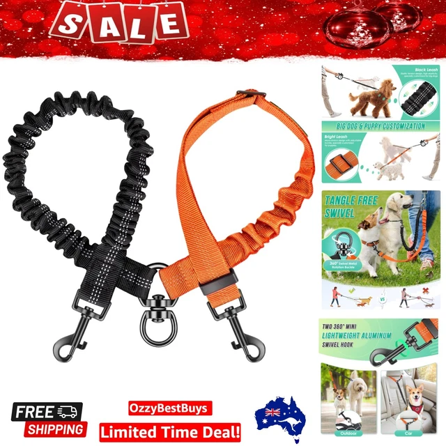 DOUBLE DOG LEASH Coupler, No Tangle Split Lead for Walking 2 Pet Dogs ...