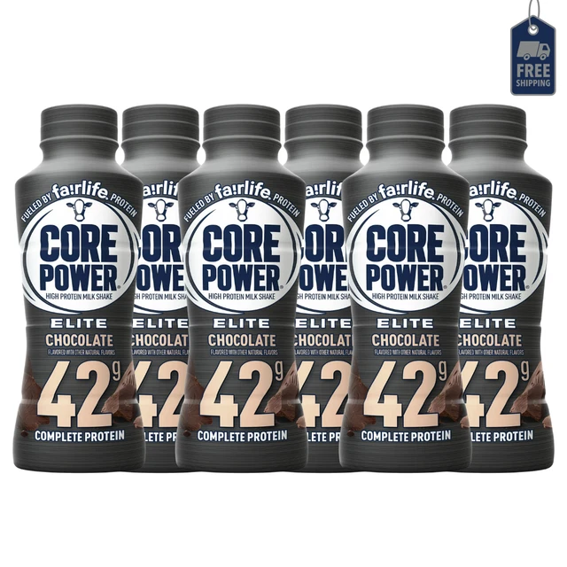CORE POWER ELITE Failrlife High Protein Shakes Chocolate (42g) 14 Oz 6 ...