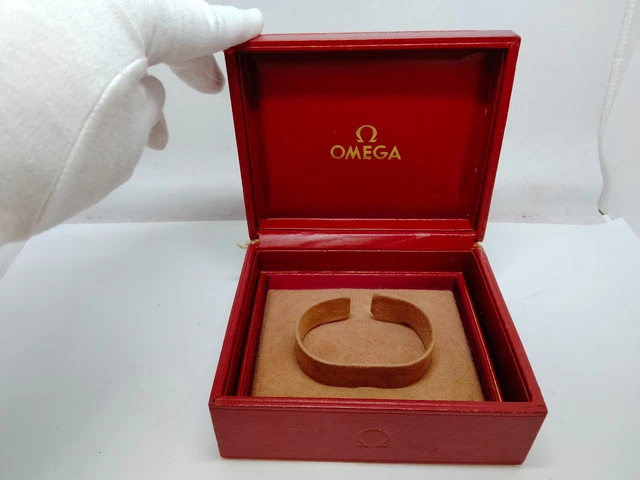 VINTAGE GENUINE OMEGA Speedmaster Seamaster red watch box case leather ...