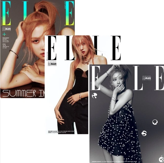 ELLE KOREA MAGAZINE June 2023 Issue BLACKPINK ROSE Cover ENHYPEN £34.43 ...