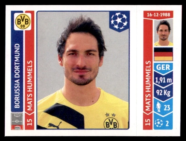 PANINI CHAMPIONS LEAGUE 2014/15 - Mats Hummels Borussia Dortmund N° 273 ...