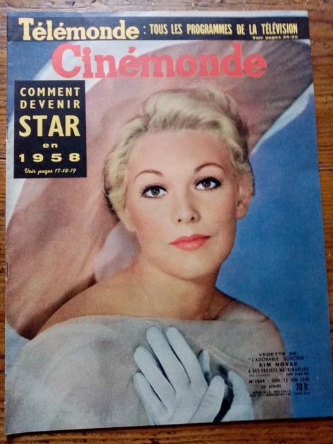 CINÉMONDE N° 1244 - 12 Juin 1958 - Kim Novak, Louis de Funès EUR 12,50 ...
