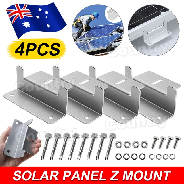 4PCS SOLAR PANEL Mounting Z Bracket Set For Flat Roof Wall Mount Kit ...
