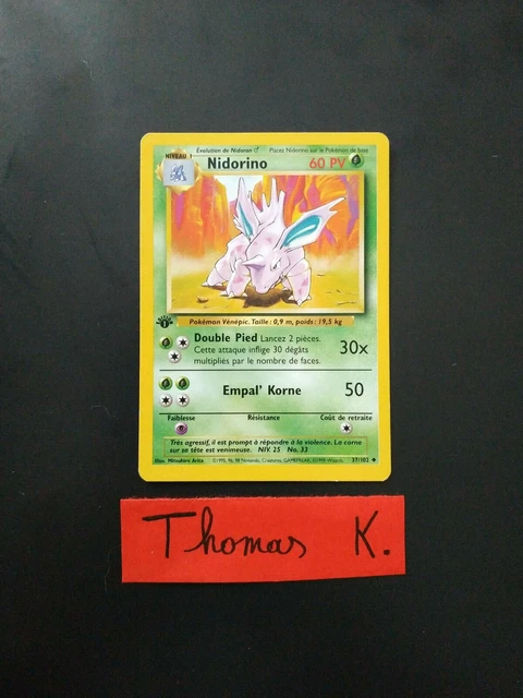 CARTE POKÉMON NIDORINO 37/102 -Set de Base VF Wizards Edition 1 - EXCELLENT ETAT EUR 39,00 ...