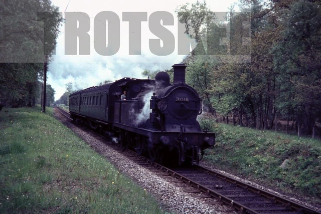 35MM SLIDE BR British Railways Steam Loco 31518 Class H Rowfant 1963 ...