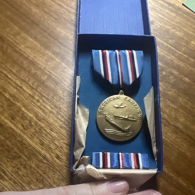 WW2 USMC MARINE Corps Military American Theater Campaign Medal Award ...