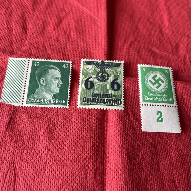 WW2 RARE GERMAN Overprinted Eagle & Swastica Occupation +Hitler ...