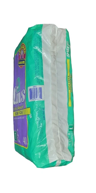 VTG LUVS ULTRA Leakguards STRETCH Size 1 BARNEY 1997 Diapers NEW OPEN ...