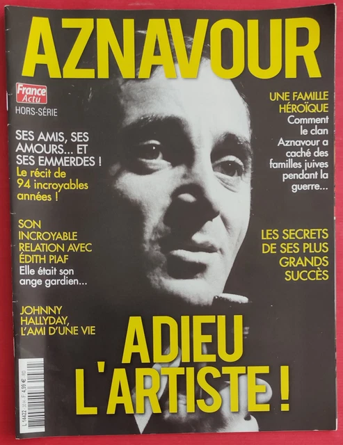 MAGAZINE FRANCE ACTU HS AZNAVOUR Adieu l'Artiste EUR 3,00 - PicClick FR
