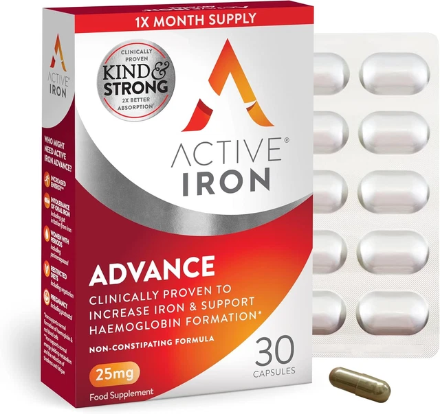 ACTIVE IRON ADVANCE 25Mg Supplement, Non- Constipating, Clinically ...