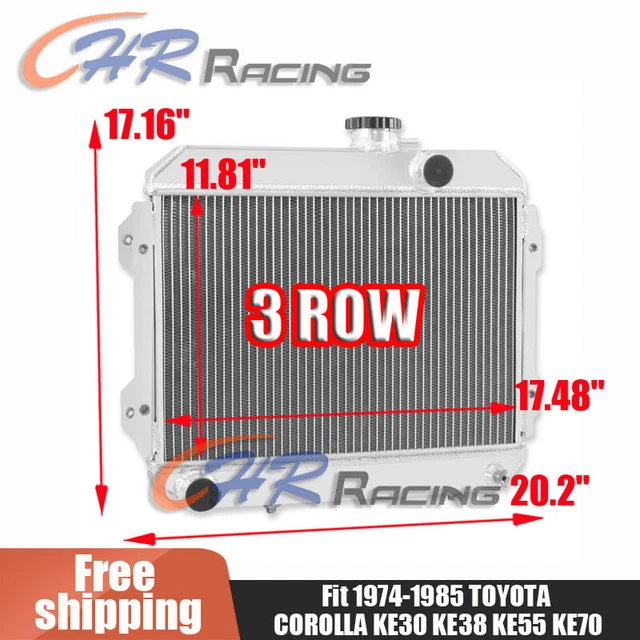 3 ROW FOR 1974-1985 TOYOTA COROLLA KE30 KE38 KE55 KE70 Aluminum ...