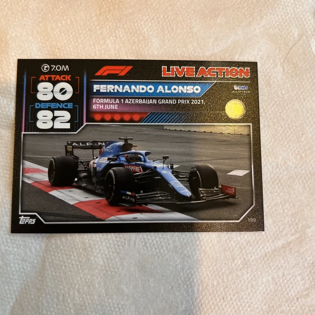TURBO ATTAX 2022 Fernando Alonso LIVE ACTION card # 199. topps. new ...