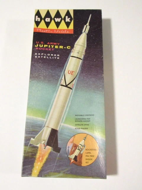 VINTAGE 1958 HAWK US Army JUPITER C ROCKET Explorer Satellite Model Kit ...