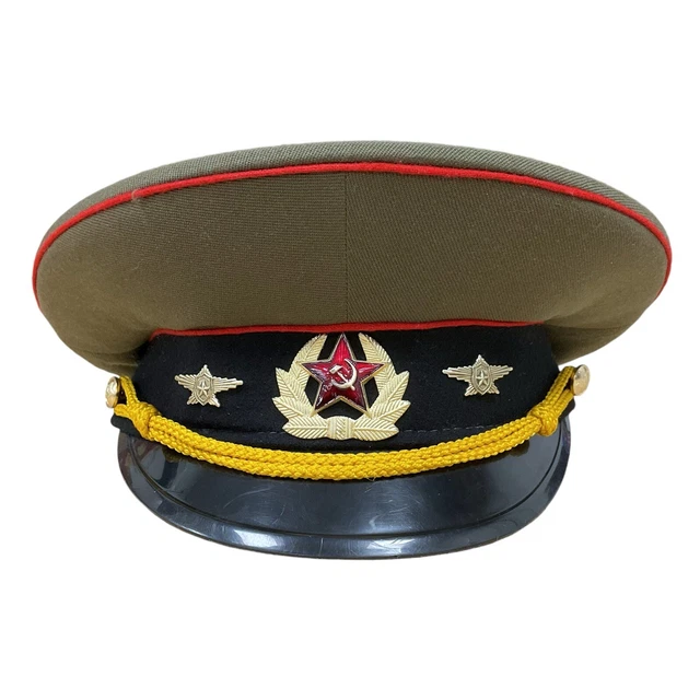 ORIGINAL 1991 USSR Soviet Military Russian Army Officer Peaked Cap 58cm ...