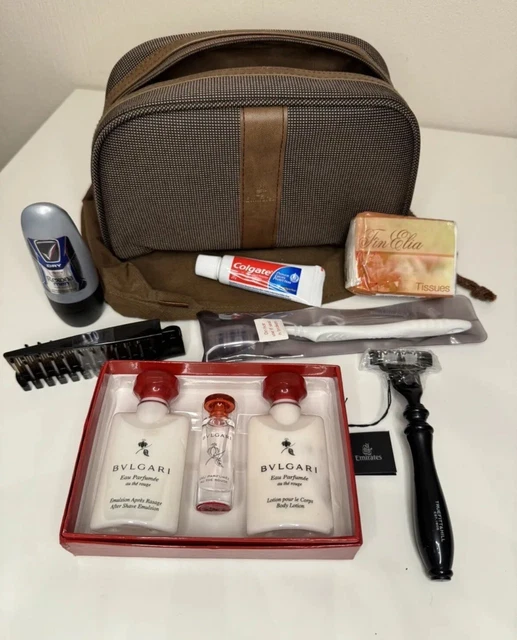 BULGARI (BVLGARI) EMIRATES First Class Amenity Kit Bag. New. Inc ...