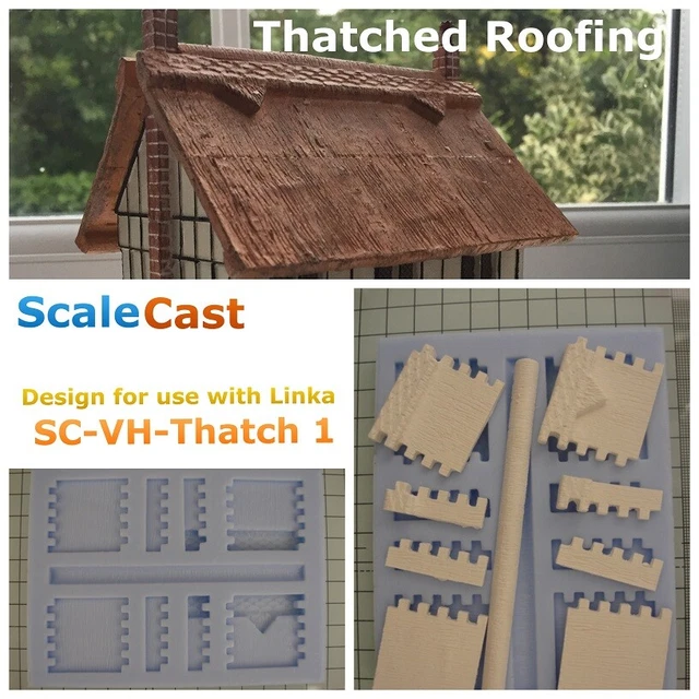 MODEL RAILWAY THATCH ROOF STYLE 1 mould for OO Gauge Scenery -Thatch1 £ ...