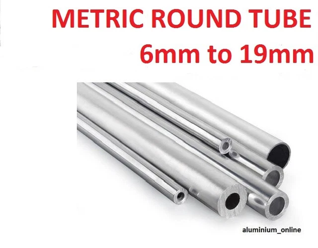 ALUMINIUM ROUND TUBE METRIC 6mm 8mm 10mm 12mm 13mm 14mm 15mm 16mm 18mm ...