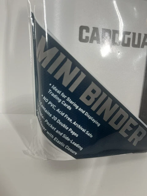 COLLECTORS CARD GUARD Mini Trading Card Binder White w/ Strap Holds 40 ...
