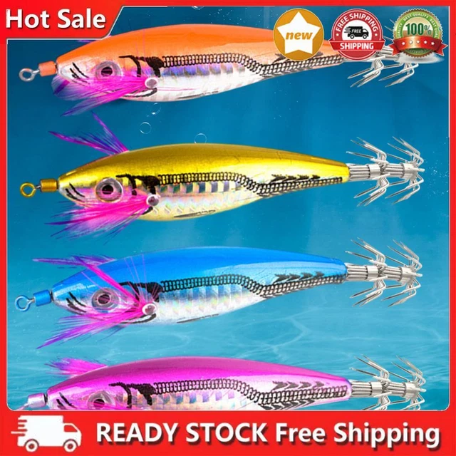 WOOD SHRIMP SQUID Lure ABS Bionic Wooden Shrimp Fake Bait 7cm for ...