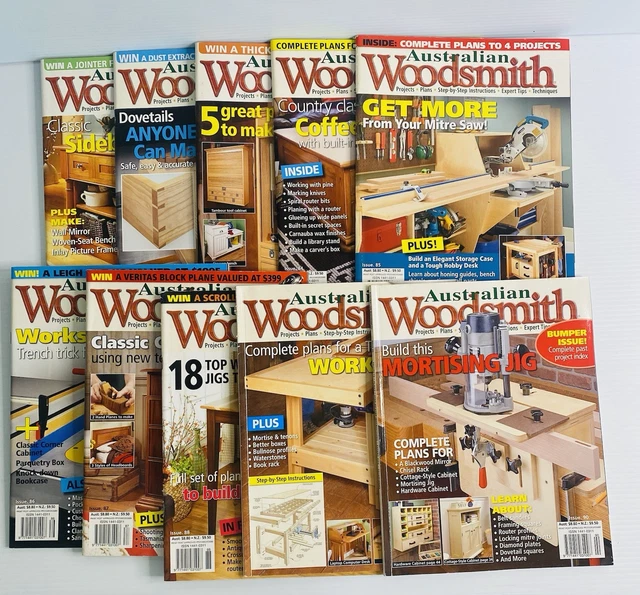 AUSTRALIAN WOODSMITH MAGAZINE Bulk x10 Issues 81-90, Woodwork ...