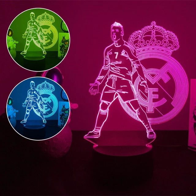 RONALDO FOOTBALL CLUB Badge Night Light LED Soccer Colour Lamp Party ...