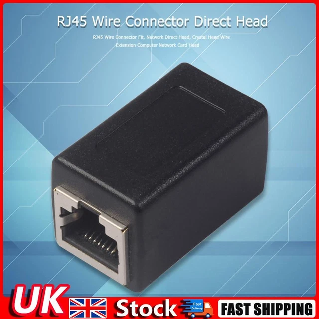 RJ45 COUPLER DUAL Straight Head Network Ethernet LAN Cable Joiner ...