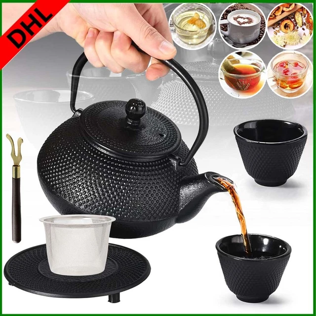 850ML ASIA JAPANISCHEN Teekanne Gusseisen Set 5-teilig Stövchen Teezubehör Kanne EUR 29,99 ...