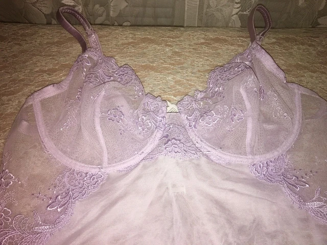 LA PERLA PRIMULA 38B L Bodysuit Teddy Lilla Lilac Sheer Cups £169.04 ...