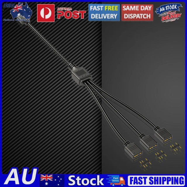 ARGB CHASSIS FAN Splitter 30cm 1 To 2/3/4 for PC Light Strip Fans ...