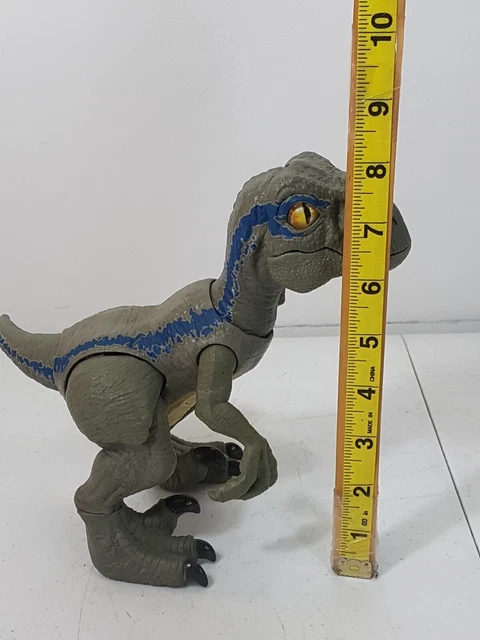 JURASSIC WORLD DINO Rivals Primal Pal Blue Velociraptor Dinosaur Figure ...