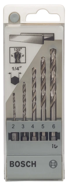 BOSCH 2608595517 LOT De Forets Pour Métal Hss-G , din 338, 5 Unités, De ...