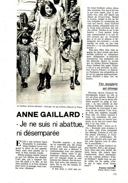 COUPURE DE PRESSE Clipping 1978 Anne Gaillard (1 page) EUR 3,00 ...