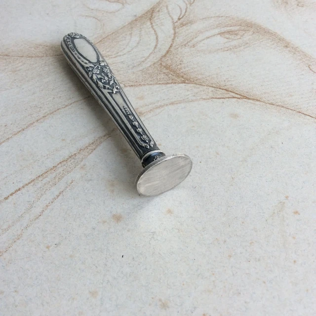 CACHET SCEAU ANCIEN Matrice Chiffrée Vierge Argent XIXè - wax Seal ...