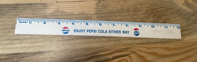 VINTAGE ENJOY PEPSI Cola Either Way Wood Ruler Compliments Long Island ...