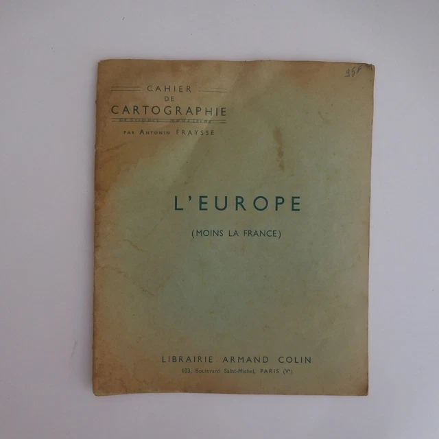 LIBRO MAPPE EUROPA Antonin Fraysse 1953 Armand Colin Francia N6078 EUR ...