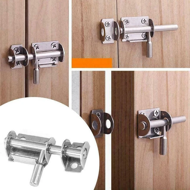 DOOR BOLT LATCH Stainless Steel Sprung Attic Loft Ceiling Hatch Lock ...