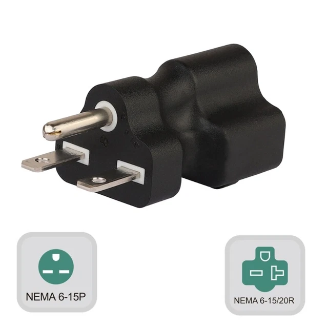 3-PIN CONNECTOR INTERFACES Power Adapter Converter Nema 6-15P to Nema 6 ...