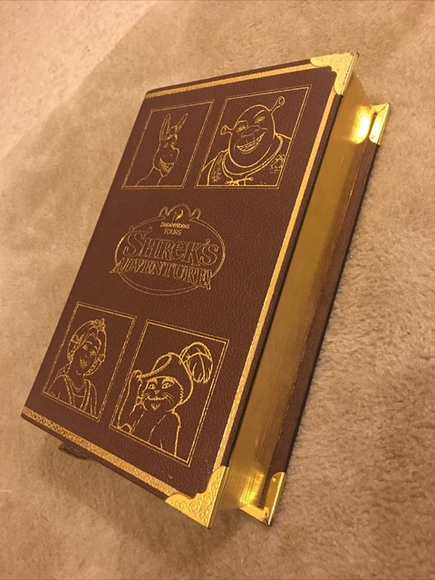 SHREK’S ADVENTURE LEATHER Blank Book Journal Gold Dreamworks Tours ...