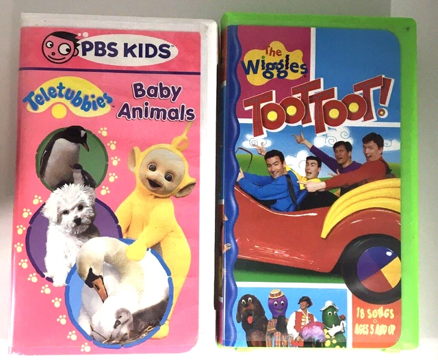 2 CLAMSHELL VHS Videos, PBS Kids TELETUBBIES Baby Animals, WIGGLES Toot ...