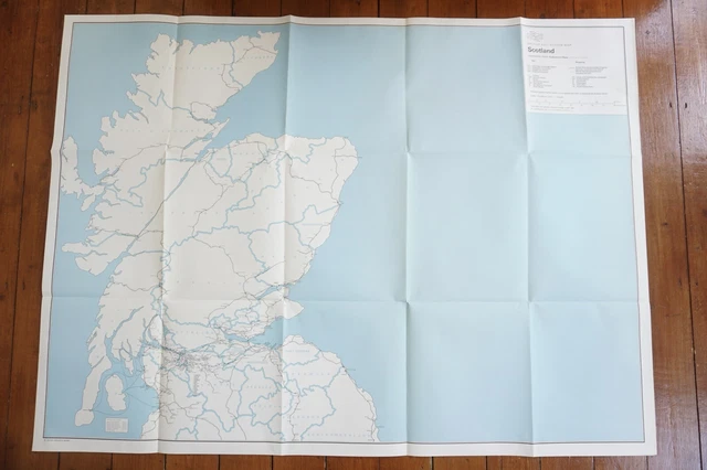 1968 BRITISH RAIL Scotland System Map Poster Railway inc Collieries VGC ...