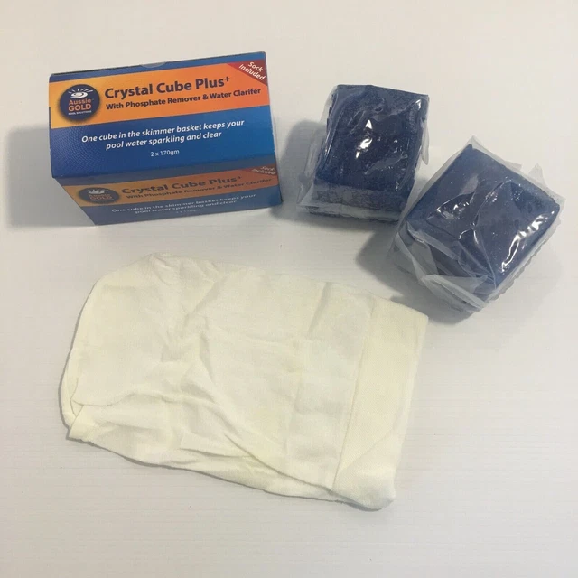 POOL SPA WATER Clarifier Cubes with Phosphate Remover and Skimmer Sock ...