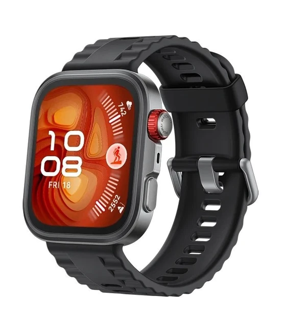HUAWEI WATCH FIT4 Pro, 3D Fluorelastomer Black Strap, Titanium Body ...